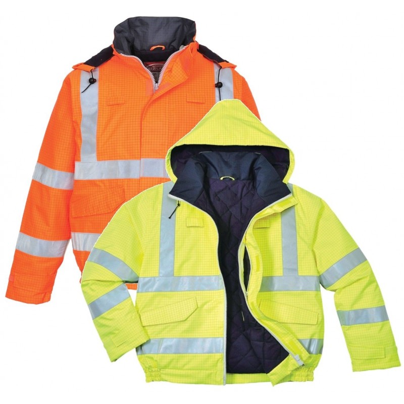 Bizflame Rain Hi-Vis Antistatic FR Bomber Jacket